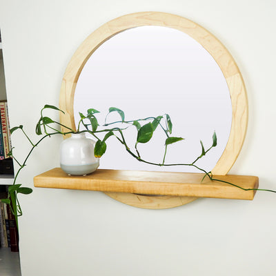 Round Mirror with Shelf – Dot & Rose Co